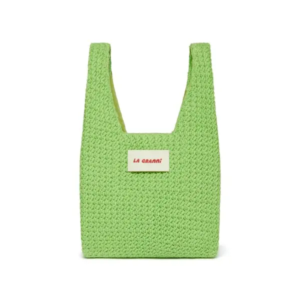 LA GRANNI Mini La G Knit Bag Lime - Green