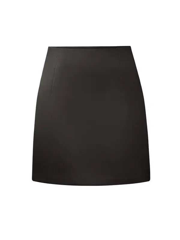TIA DORRAINE Satin Mini Skirt - Black