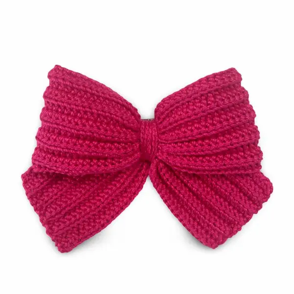 PINAR OZEVLAT Crocheted Bow Fuchsia - Pink