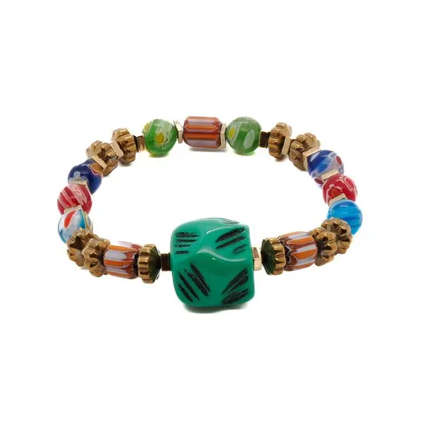 EBRU JEWELRY African Colors Beaded Bracelet - Green
