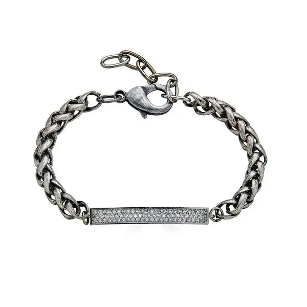 LONI PAUL JEWELRY Pave Connector Bracelet - Silver