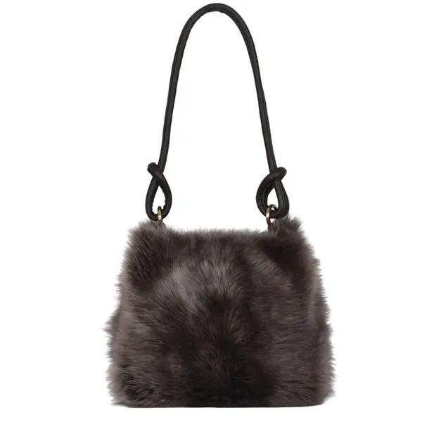 OWEN BARRY Sheepskin Shoulder Bag Brisza Hooper - Brown