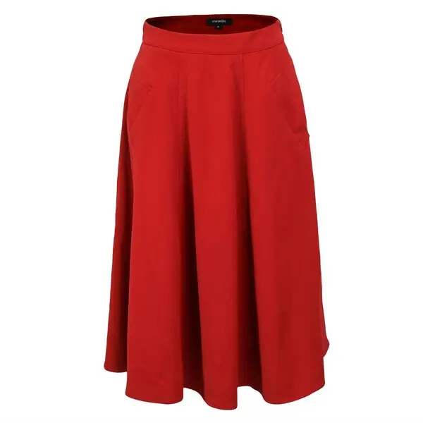 SMART AND JOY Sleek Fla Skirt - Red