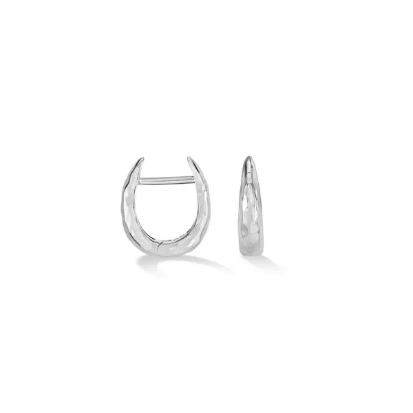 DOWER & HALL Small Horseshoe Nomad Huggie Hoops - Silver
