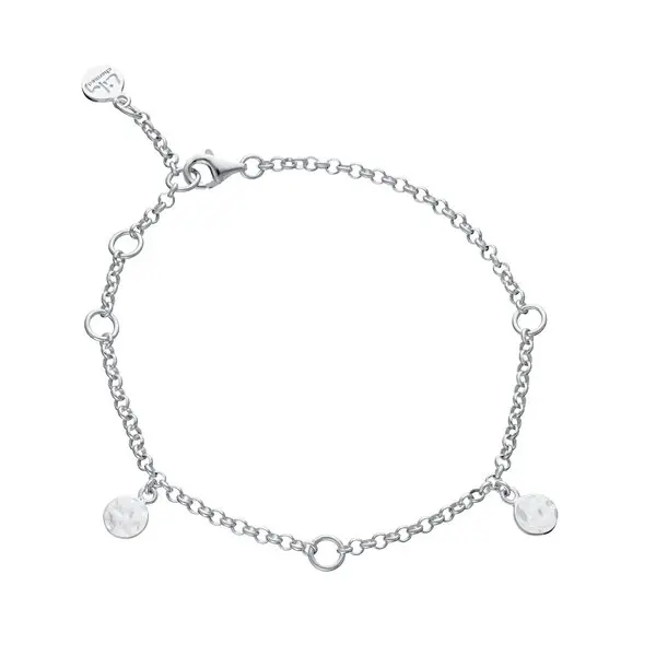 LILY CHARMED Sterling Three Station Charm Bracelet - Silver