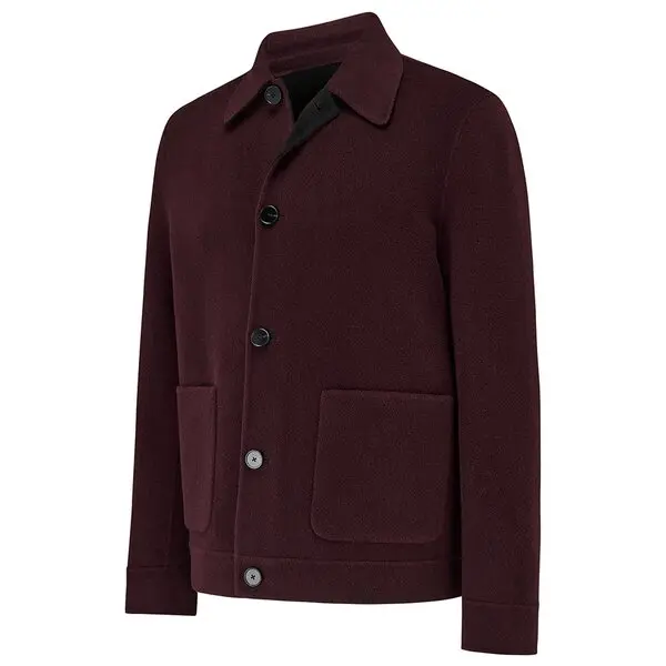 GUARDS LONDON Black / Red Irish Reversible Wool Blend Jacket Wine/black - Black/red