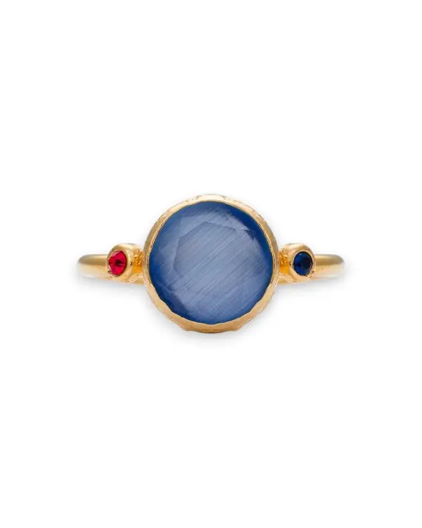 KYBELE STUDIO Sapphire Sky Cateye Ring - Blue