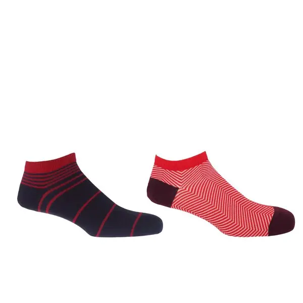 PEPER HAROW - MADE IN ENGLAND Lux Taylor & Retro Trainer Socks Bundle - Red