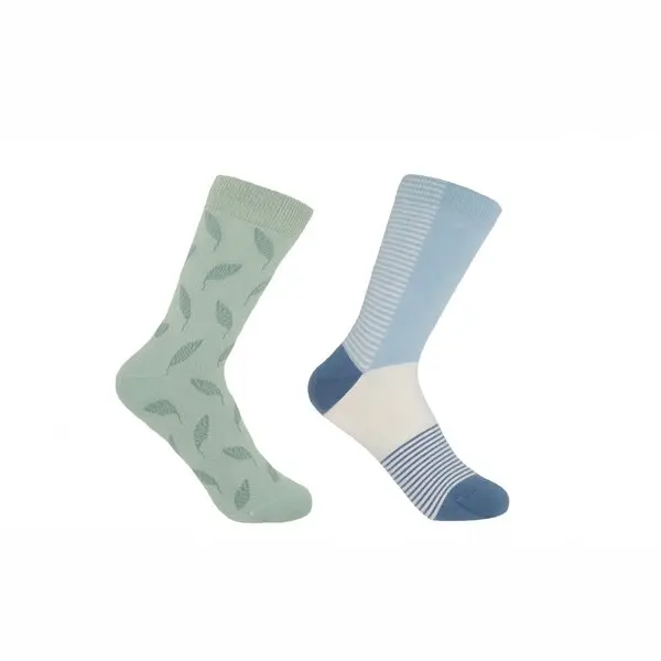 PEPER HAROW - MADE IN ENGLAND Mint Leaf & Jasmine Anne Socks 2 Pack - Green