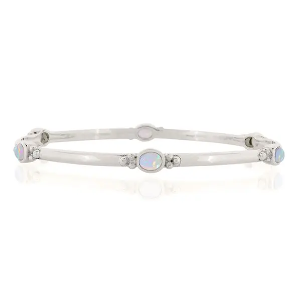 CHARLOTTE'S WEB JEWELLERY Holi Jewel Bangle Opal - Silver