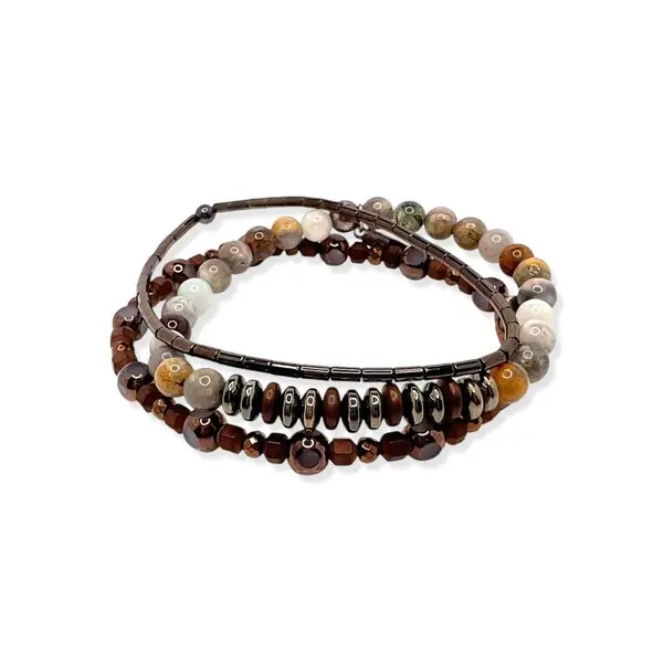 JAREDJAMIN Fallen Creek Bracelet Set - Brown