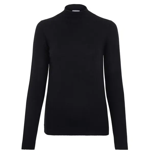 PAUL JAMES KNITWEAR Pure Extra Fine Merino Wool High Neck Hayley Jumper - Black