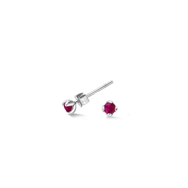 DOWER & HALL Ruby Orissa Studs - Silver