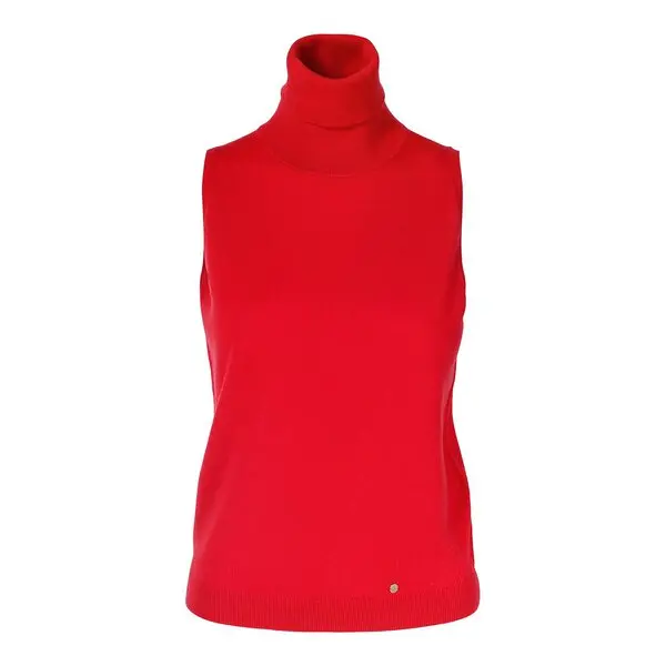 TIRILLM Alicia" Sleeveless Merino Wool Top - Red