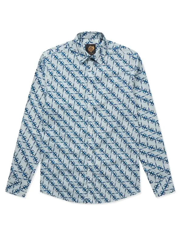 GRESHAM BLAKE Frog Skeleton Shirt - Blue