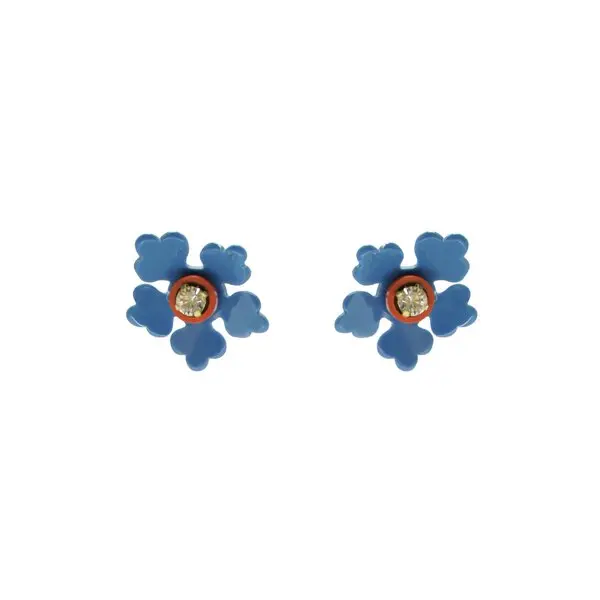 GISSA BICALHO Acrylic Handmade Earring Kit Flower - Blue