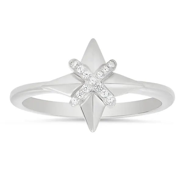 KYLIE HARPER Petite Diamond Cz North Star Ring In Sterling - Silver