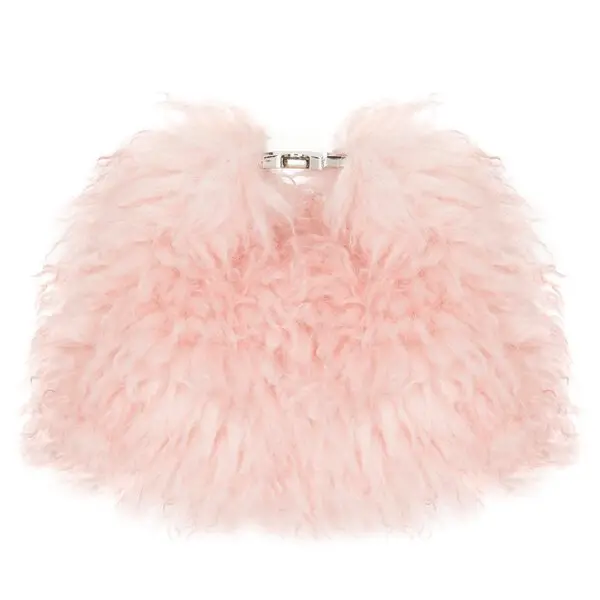 BLACK CAKE Candy Faux Fur Vegan Baguette Bag - Pink