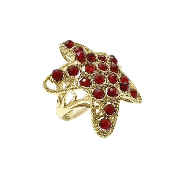 FARRA Garnet Stone Star Shaped Ring