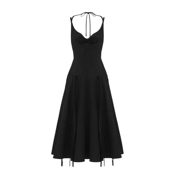 GEORGETTE Scarlet Midi Dress - Black