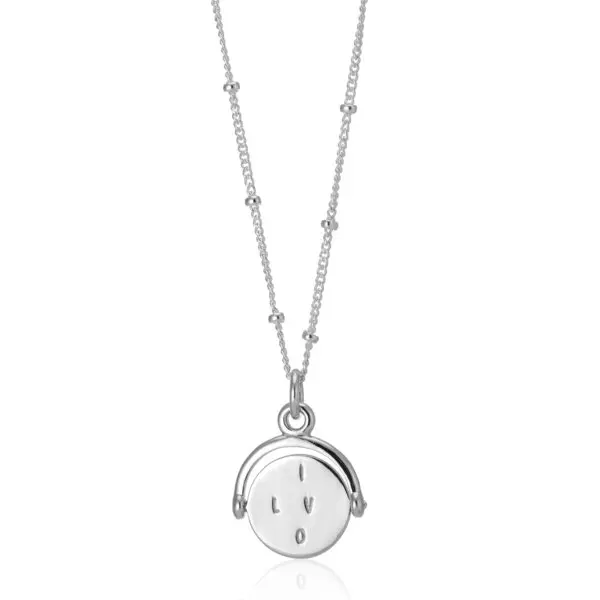 AUREE JEWELLERY Verona Sterling Spinning I Love You Pendant - Silver