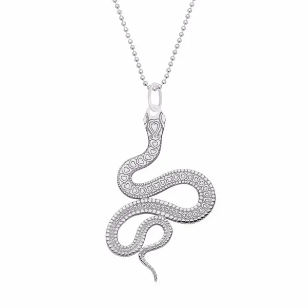 CARTERGORE Small Snake Pendant Necklace - Silver