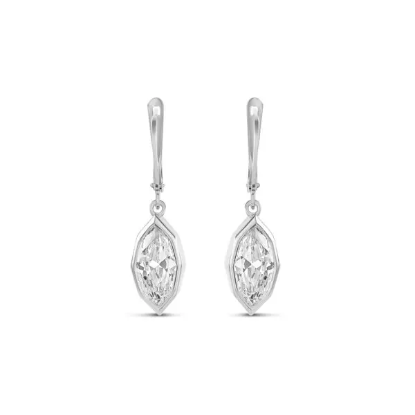 SHYMI Victorian Style Fancy Shape Drop Earrings Marquise - Silver