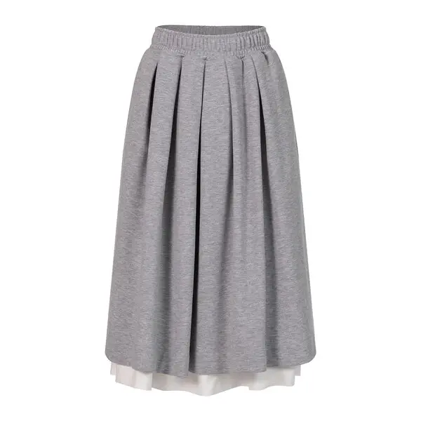 CLOTHES BY LOCKER ROOM Pleated Midi Skirt - Grey