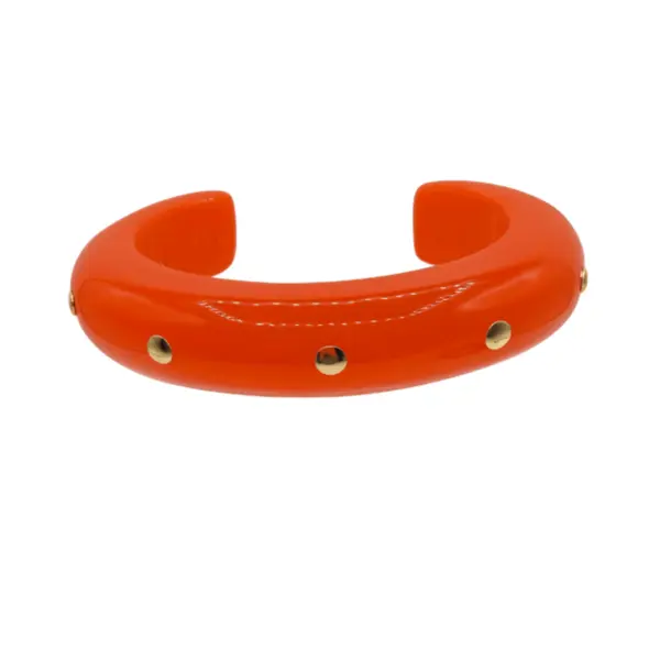 MICHAEL NASH JEWELRY Ingrid Gold Studded Cuff - Orange