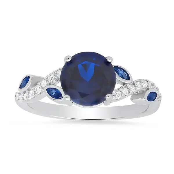 KYLIE HARPER Floral Sapphire Ring In Sterling - Silver