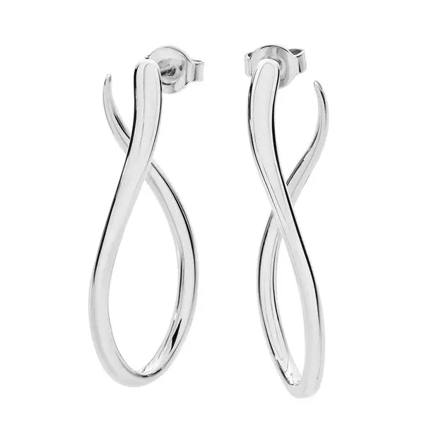 LUCY QUARTERMAINE Solid Sterling Melting Drop Hoops - Silver