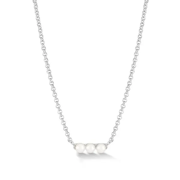 DOWER & HALL Timeless Triple Pearl Row Pendant In Sterling - Silver