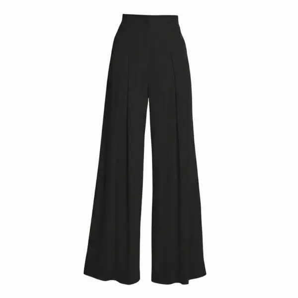 IMAATU Sande High-waist Wide-leg Palazzo Viscose-linen Trousers With Pockets - Black