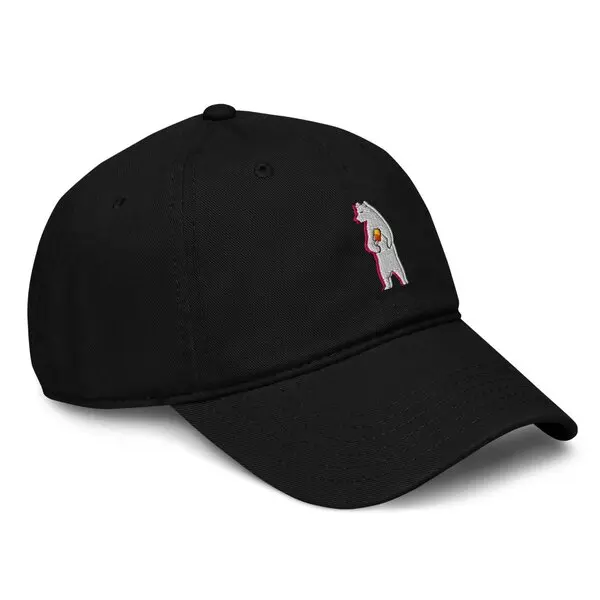 ANCHOR & CREW Polar Bear Day Out In The Wild Cotton Embroidered Cap - Black
