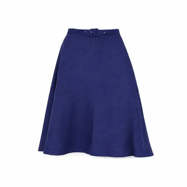 ASHITA FERNANDES Elegant High-waist Maxi Skirt Navy