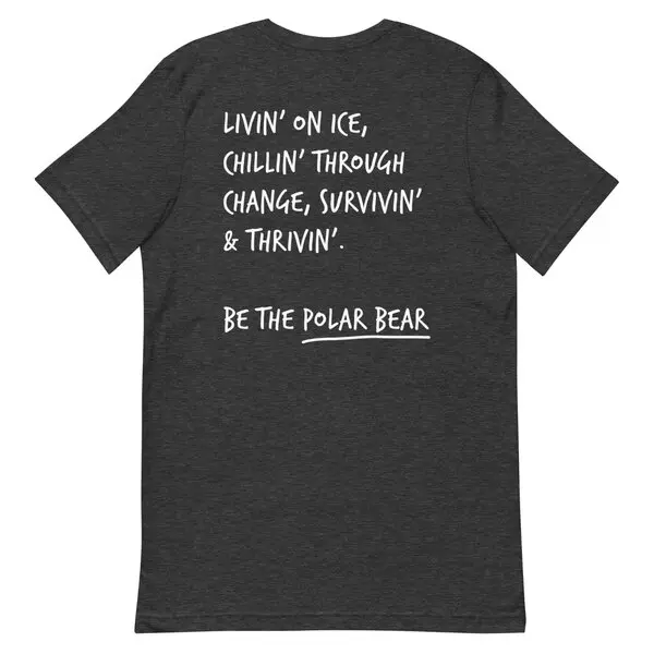 ANCHOR & CREW Heather Think Ocean Polar Bear Aspirations Cotton Embroidered T-shirt - Black