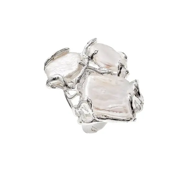 FARRA Baroque Pearls Statet Silver Ring