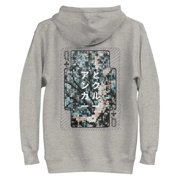 ANCHOR & CREW Heather Three Japan Gurafiku Cotton Blend Hoodie - Grey