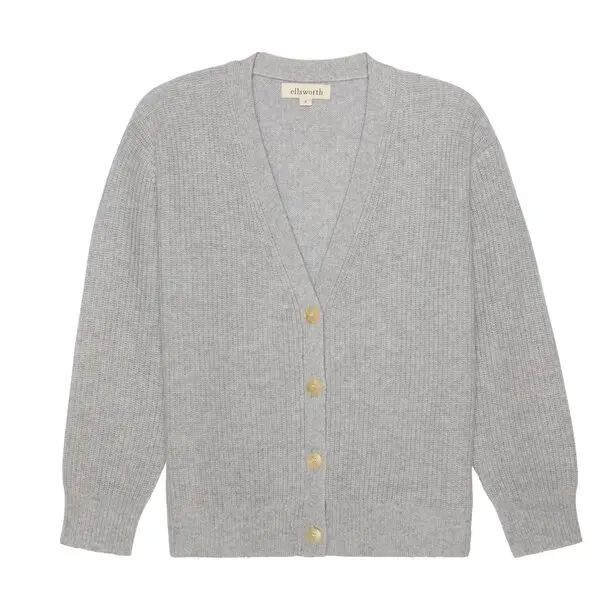 ELLSWORTH + IVEY Lilah V-neck Knit Cardigan Heather - Grey