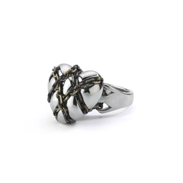 Mishka Chained Love Ring - Silver