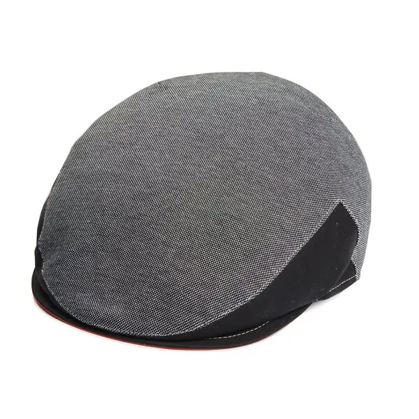DASMARCA HATS Dasmarca Brody Charcoal Cotton Summer Flat Cap With Bright Coloured Under Peak - Grey