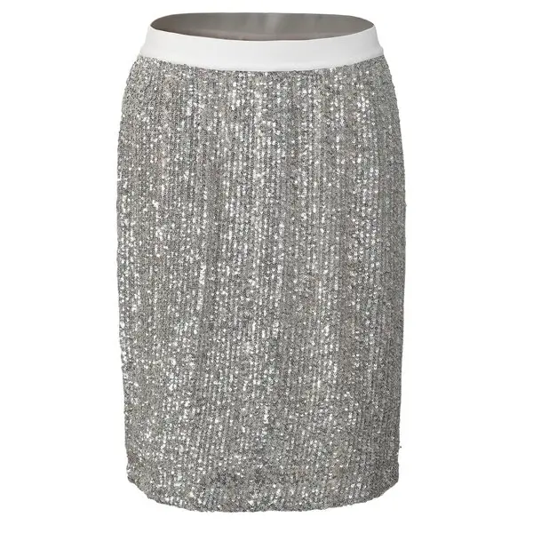 SMART AND JOY Glitter Mini Skirt - Silver