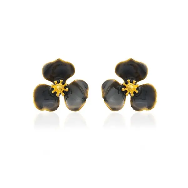 MILOU JEWELRY Bloom Flower Earrings - Grey
