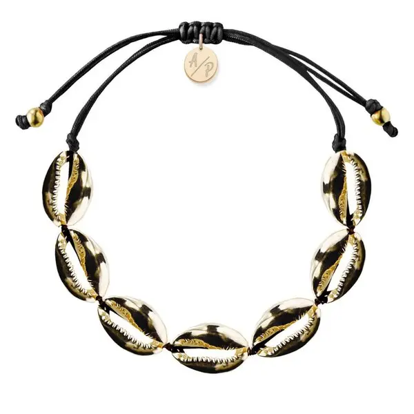 ADRIANA PAPPAS DESIGNS Mini Shells Bracelet Gold Filled - Black