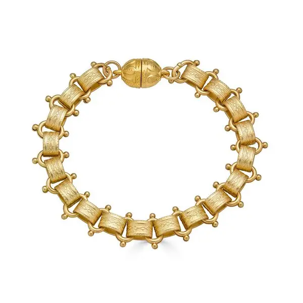 LONI PAUL JEWELRY Matte Book Chain Bracelet - Gold