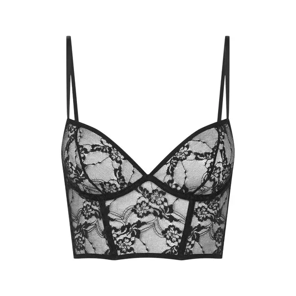 PROMEES Ashley Lace Corset Bra - Black