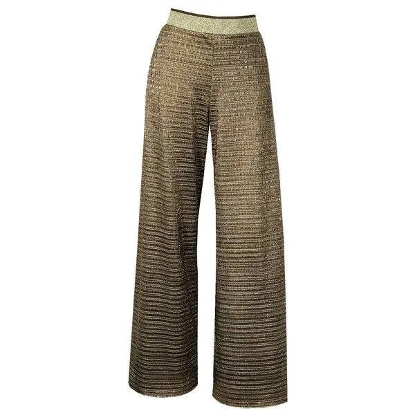 ME & THEE Plain Sailing Metallic Antique Trouser - Gold
