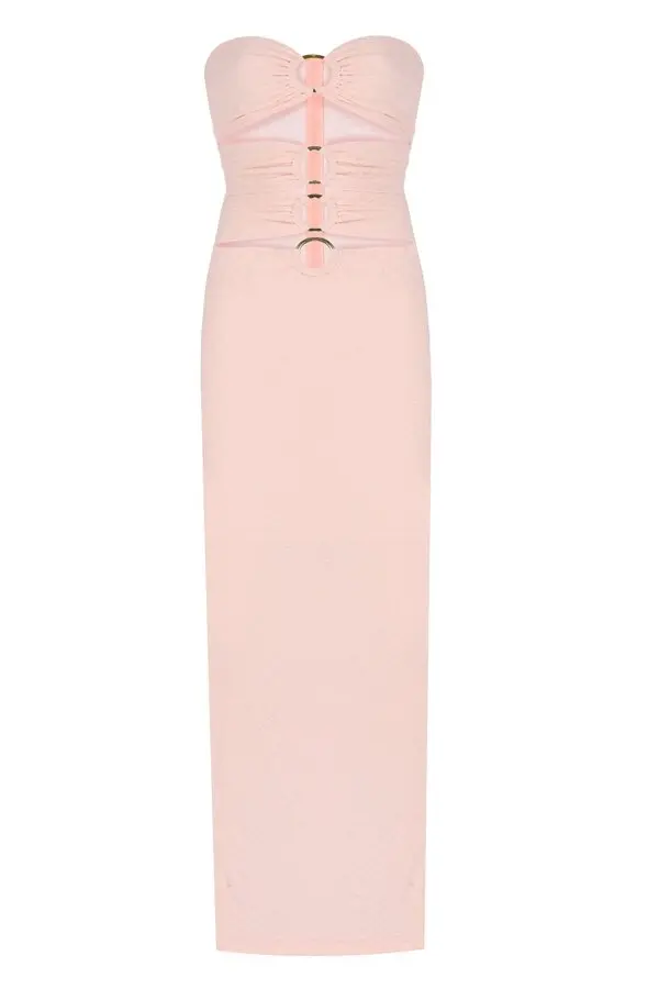 NO'DESIGN Crown Strapless Fish Shape Dress - Pink