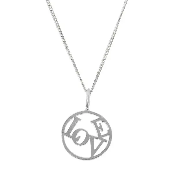 KATIE MULLALLY Love Medallion & Chain In Sterling - Silver