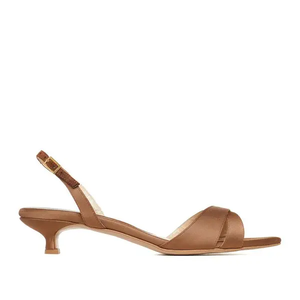 GINISSIMA Thea Caramel- Sandals Kitten Heels - Brown